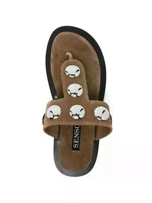Senso Anna Ii Flat Sandals With Stud Detailing - Brown