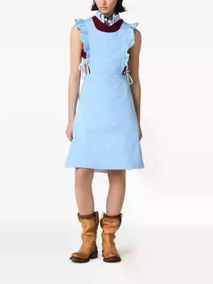 Miu Miu Ruffled Poplin Midi Dress