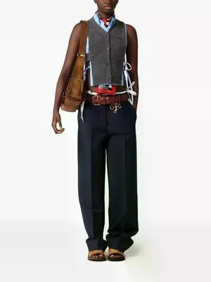Miu Miu Cashmere V-neck Vest With Side Openings - Grey