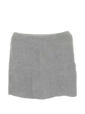 LOUIS VUITTON Ribbed Knit Wool Skirt With Zip Detail