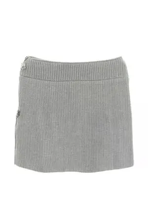 LOUIS VUITTON Ribbed Knit Wool Skirt With Zip Detail