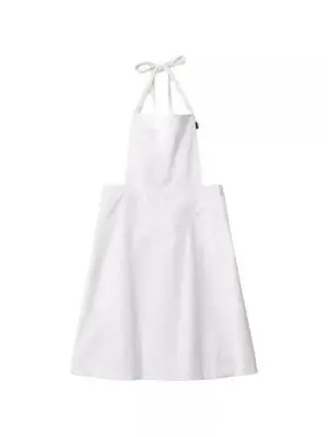 Miu Miu Poplin Apron Mini Dress - White