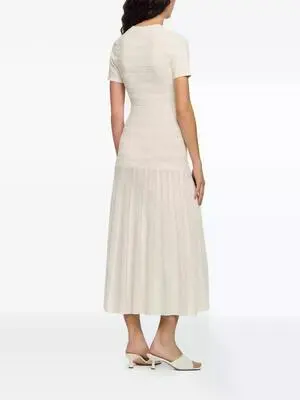Sandro Midi Button Knit Dress - Neutrals