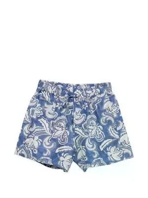 Sandro Floral Print Wide-leg Shorts