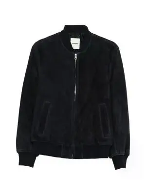 Sandro Zip-up Suede Jacket - Blue