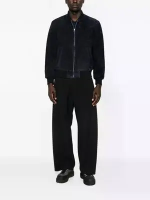 Sandro Zip-up Suede Jacket - Blue