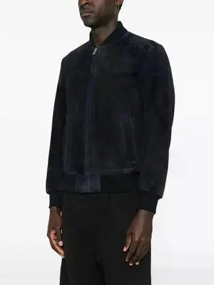 Sandro Zip-up Suede Jacket - Blue