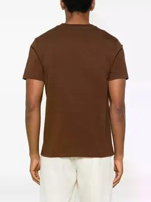 Sandro Leather Logo T-shirt - Brown