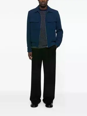 Sandro Textured Zip-up Jacket With Classic Collar