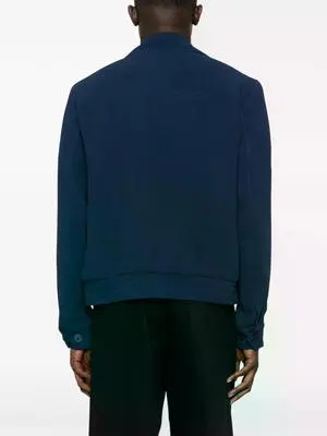 Sandro Textured Zip-up Jacket With Classic Collar
