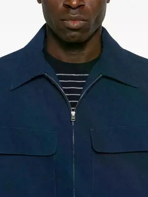 Sandro Textured Zip-up Jacket With Classic Collar