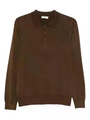 Sandro Button Long-sleeve Polo Shirt - Brown