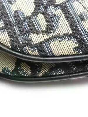 Dior 2010s Mini Saddle Jacquard Shoulder Bag - Blue