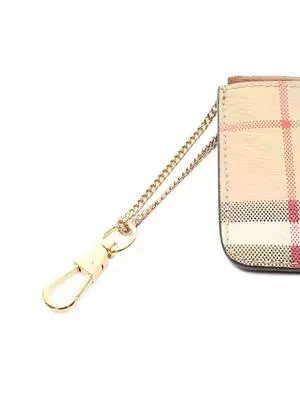 Burberry Check Leather Zipped Wallet