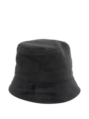 Valentino Garavani Logo Embroidery Bucket Hat - Black