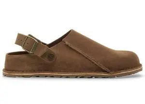 BIRKENSTOCK Lutry Premium Suede Clogs - Dark Tea