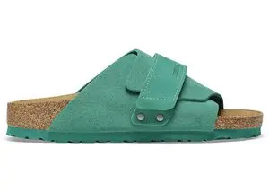 BIRKENSTOCK Kyoto Nubuck Suede Sandals - Digital Green