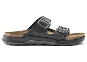 BIRKENSTOCK Arizona Crosstown Oiled Leather Sandals - Black