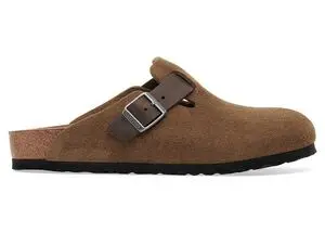 BIRKENSTOCK Boston Mixed Leather Clogs - Dark Tea