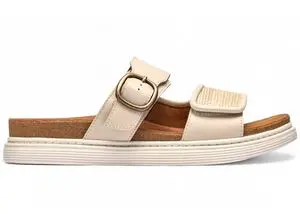 Clarks Arwell Step Sandals - Cream Leather