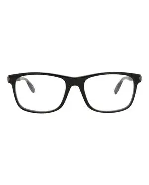 Montblanc Acetate Square Frame Optical Eyeglasses - Black Black Transparent (mb0035o/30006894/001)