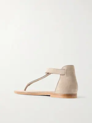Brunello Cucinelli Bead-embellished Suede Sandals