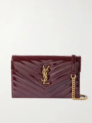 Saint Laurent Cassandre Envelope Matelassé Patent-leather Shoulder Bag