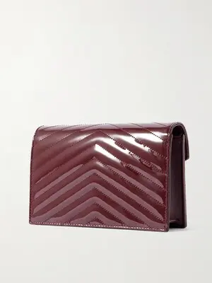 Saint Laurent Cassandre Envelope Matelassé Patent-leather Shoulder Bag