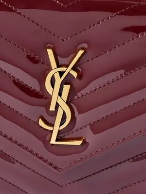 Saint Laurent Cassandre Envelope Matelassé Patent-leather Shoulder Bag