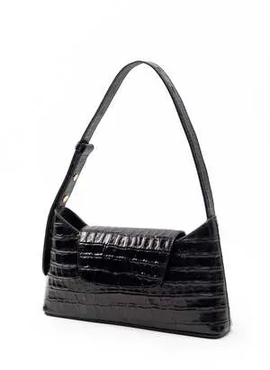 ELLEME Envelope Croco Embossed Leather - Black