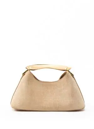 ELLEME Mini Boomerang Croco Suede Bag - Beige