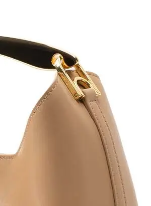 ELLEME Small Boomerang Leather Handbag - Cappuccino