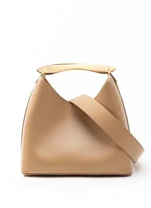 ELLEME Boomerang Large Leather Handbag - Cappuccino