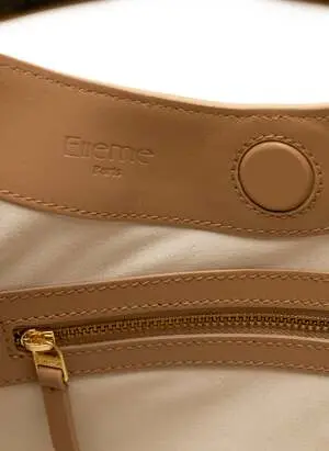 ELLEME Boomerang Large Leather Handbag - Cappuccino