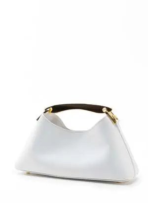 ELLEME Mini Boomerang Leather Bag With Gold-plated Hardware - White