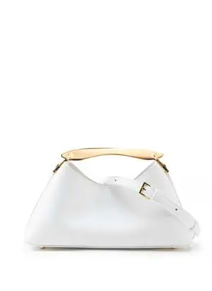 ELLEME Mini Boomerang Leather Bag With Gold-plated Hardware - White