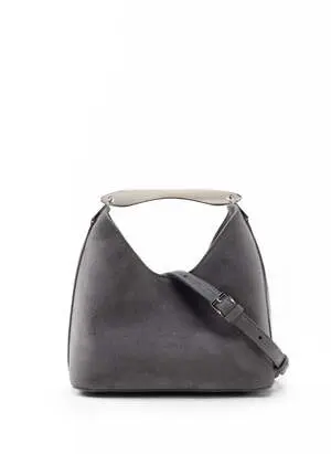 ELLEME Small Boomerang Suede Handbag - Grey
