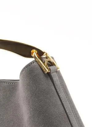 ELLEME Mini Boomerang Suede Handbag - Grey