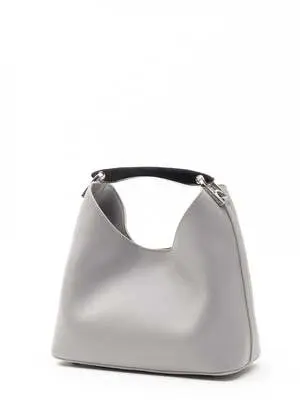 ELLEME Small Boomerang Pebbled Leather Top Handle Bag - Grey