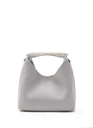 ELLEME Small Boomerang Pebbled Leather Top Handle Bag - Grey