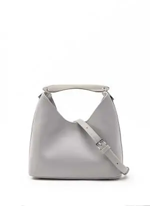 ELLEME Small Boomerang Pebbled Leather Top Handle Bag - Grey