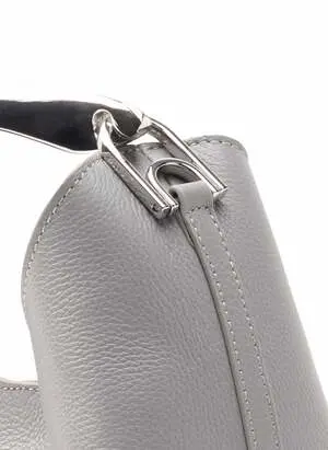 ELLEME Small Boomerang Pebbled Leather Top Handle Bag - Grey
