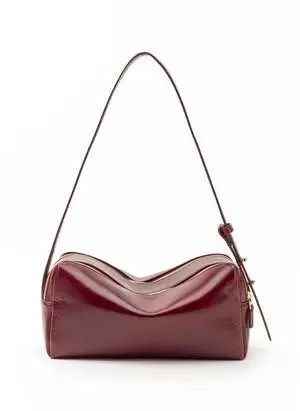 ELLEME Trousse Vintage Leather Bag Rubino