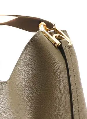 ELLEME Small Boomerang Pebbled Leather Bag - Khaki