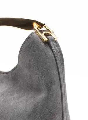 ELLEME Small Boomerang Suede Handbag - Grey