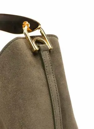 ELLEME Boomerang Large Suede Handbag - Truffle