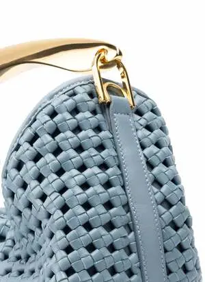 ELLEME Boomerang Large Woven Leather Handbag - Arctic Blue