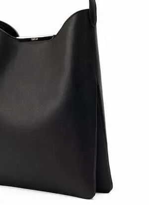 ELLEME Gemini Pebbled Leather Tote - Black