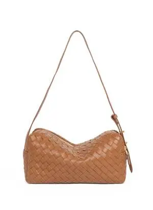 ELLEME Trousse Woven Leather Cognac