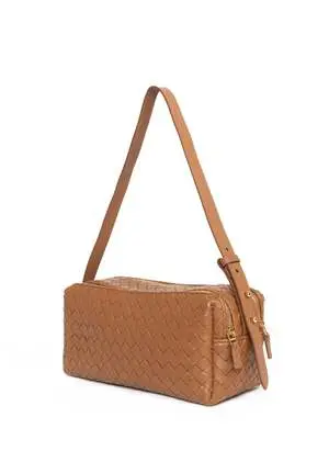 ELLEME Trousse Woven Leather - Cognac
